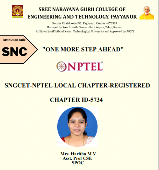 Swayam-NPTEL | Sree Narayana Guru College of Engineering and Technology
